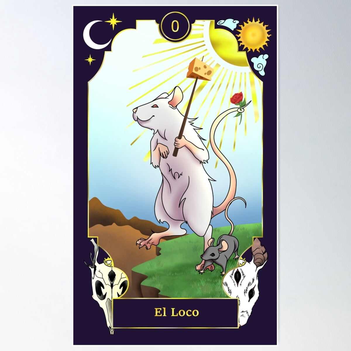 Rat Tarot - The Fool Poster Wall Art, Modern Wall Decor For Living Room ...
