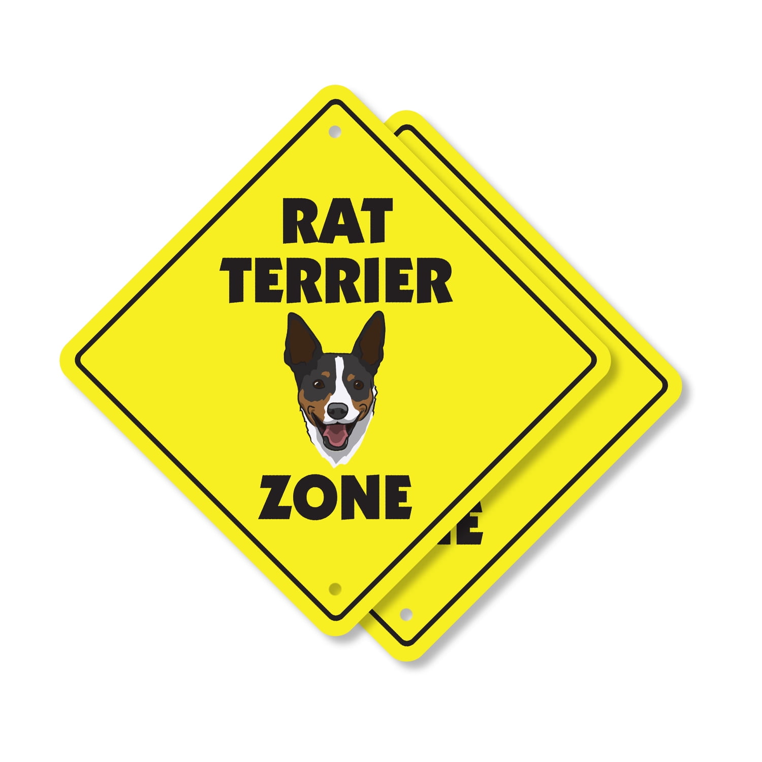 Rat Terrier (2 Pack) Plastic Crossing Sign - 12 Inch X 12 Inch Xing ...