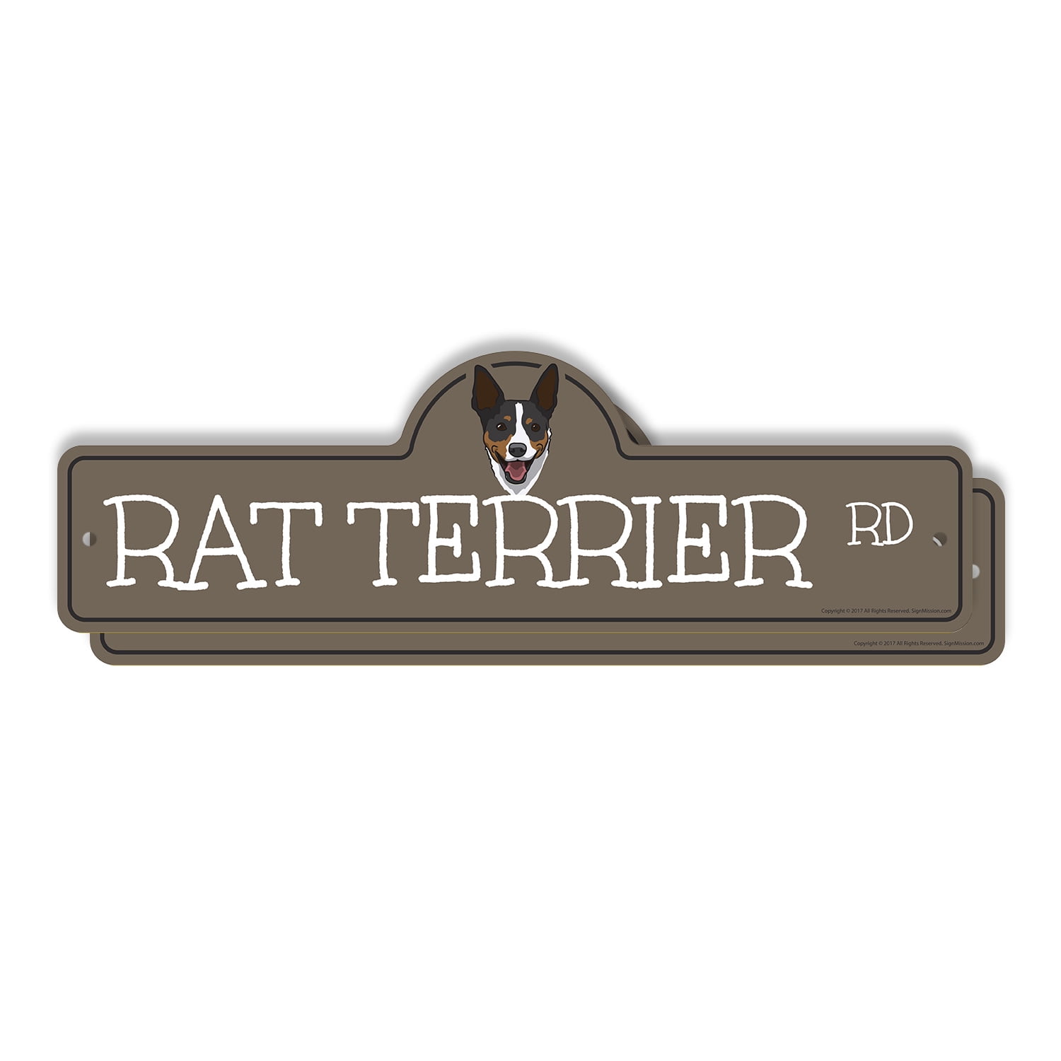 Rat Terrier (2 Pack) Plastic Street Sign - 6 Inch X 18 Inch Gift Dog ...