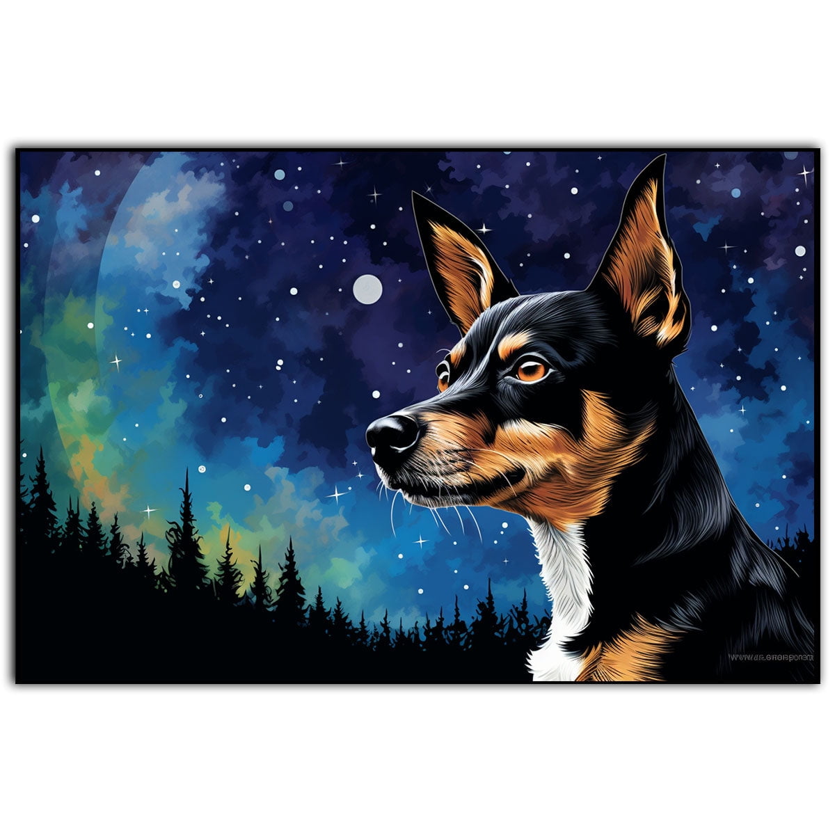 Rat Terrier Canvas Unframed Colofull Inspired bedroom decor - Dog Pet ...
