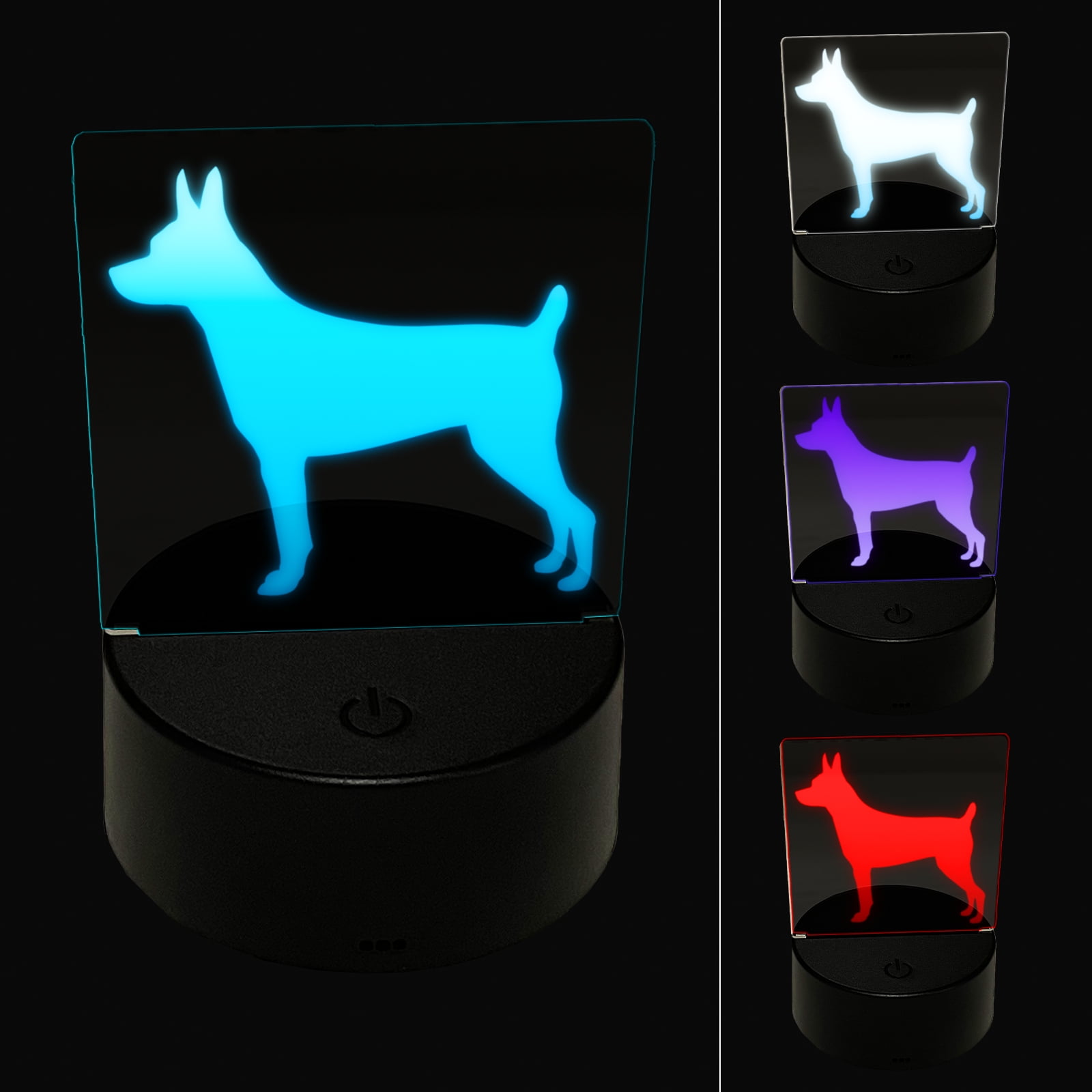 Rat Terrier Dog Solid LED Night Light Sign 3D Illusion Desk Nightstand ...