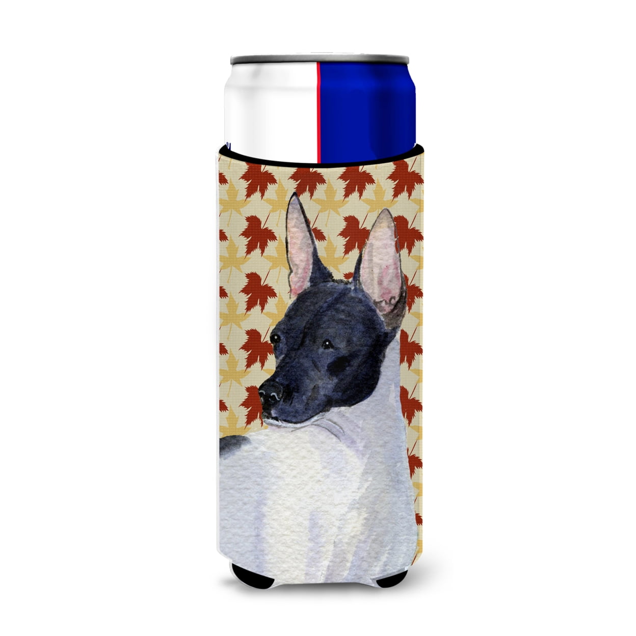 Rat Terrier Fall Leaves Portrait Ultra Hugger for slim cans - Walmart.com