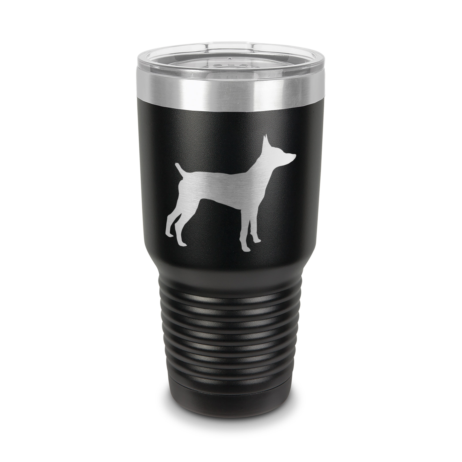 Rat Terrier Tumbler 30 oz - Laser Engraved w/ Clear Lid - Stainless ...