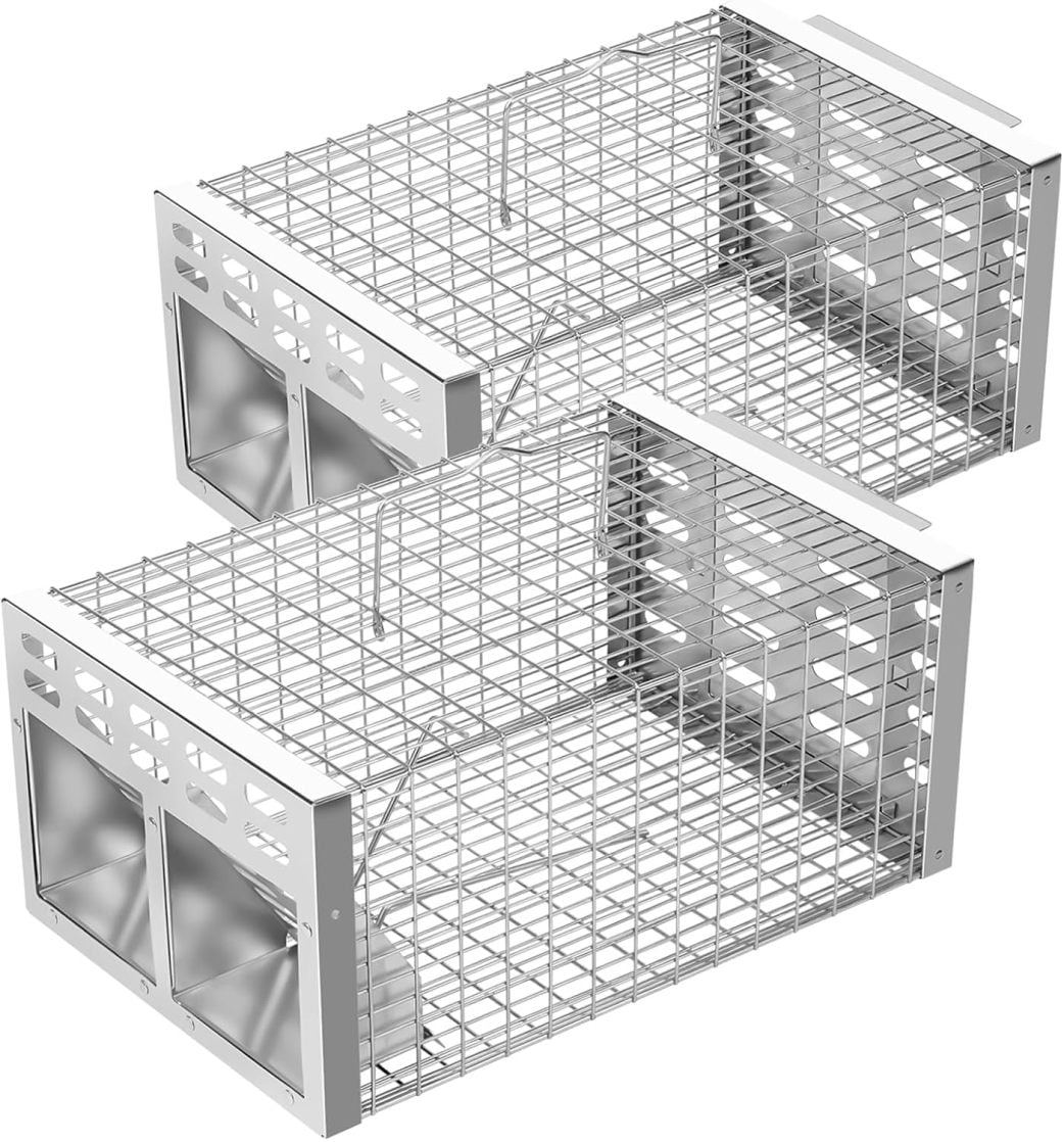 Rat Trap, Humane Live Rat Trap & Automatic Reset Mouse Traps with Dual ...