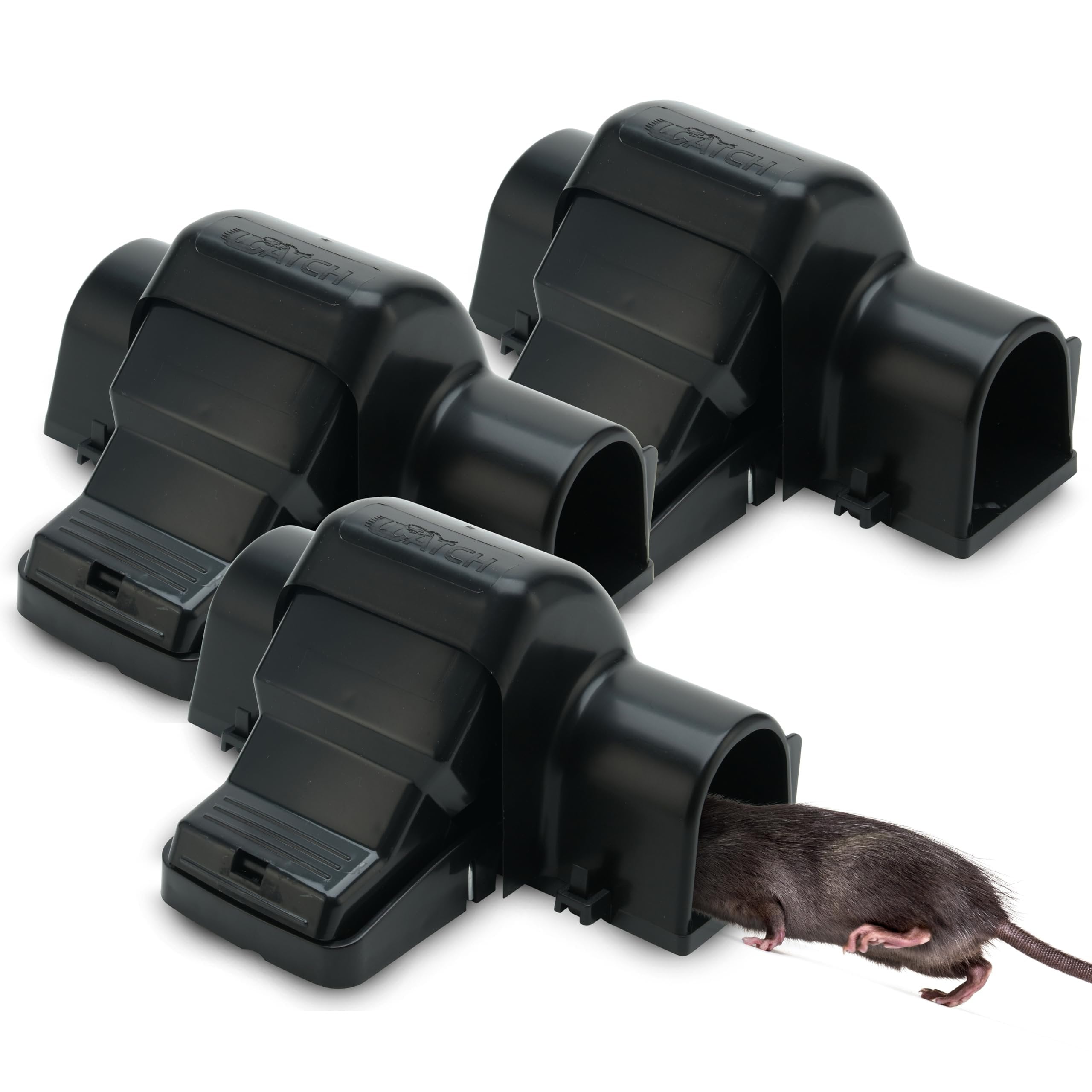 UCatch Indoor and Outdoor Rat Traps 3 Pack Large Dual-Entry Rodent ...
