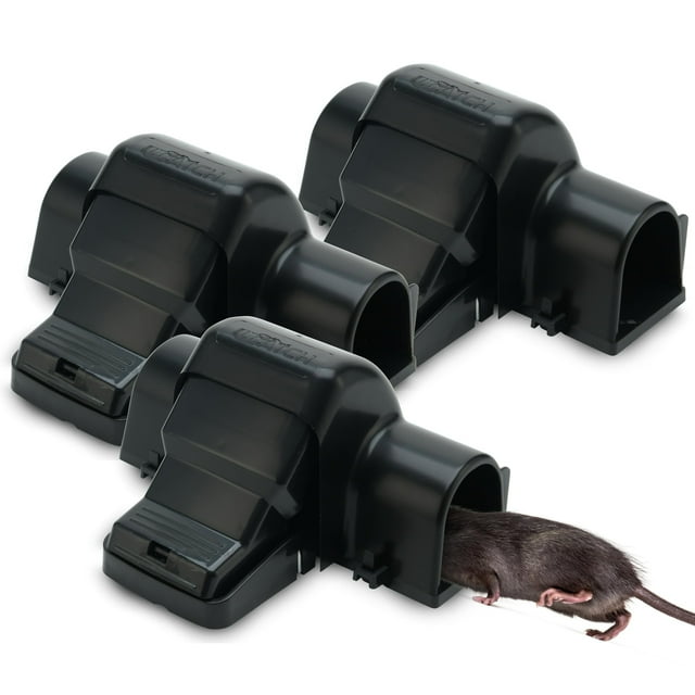 Rat Traps Indoor and Outdoor - 3 Pack Dual-Entry Large Rat Trap Outdoor ...