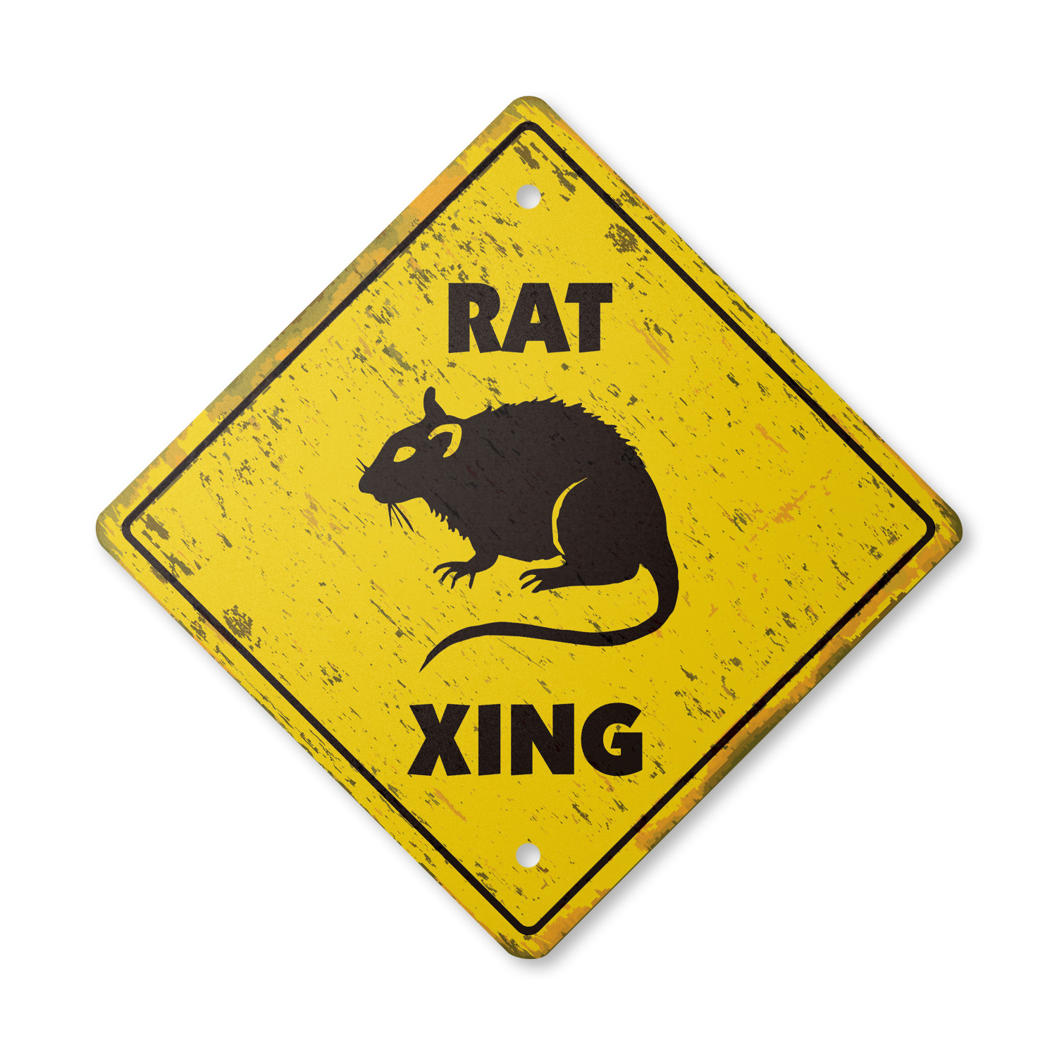 Rat Vintage Crossing Sign Zone Xing | Indoor/Outdoor Plastic | 20" Tall ...