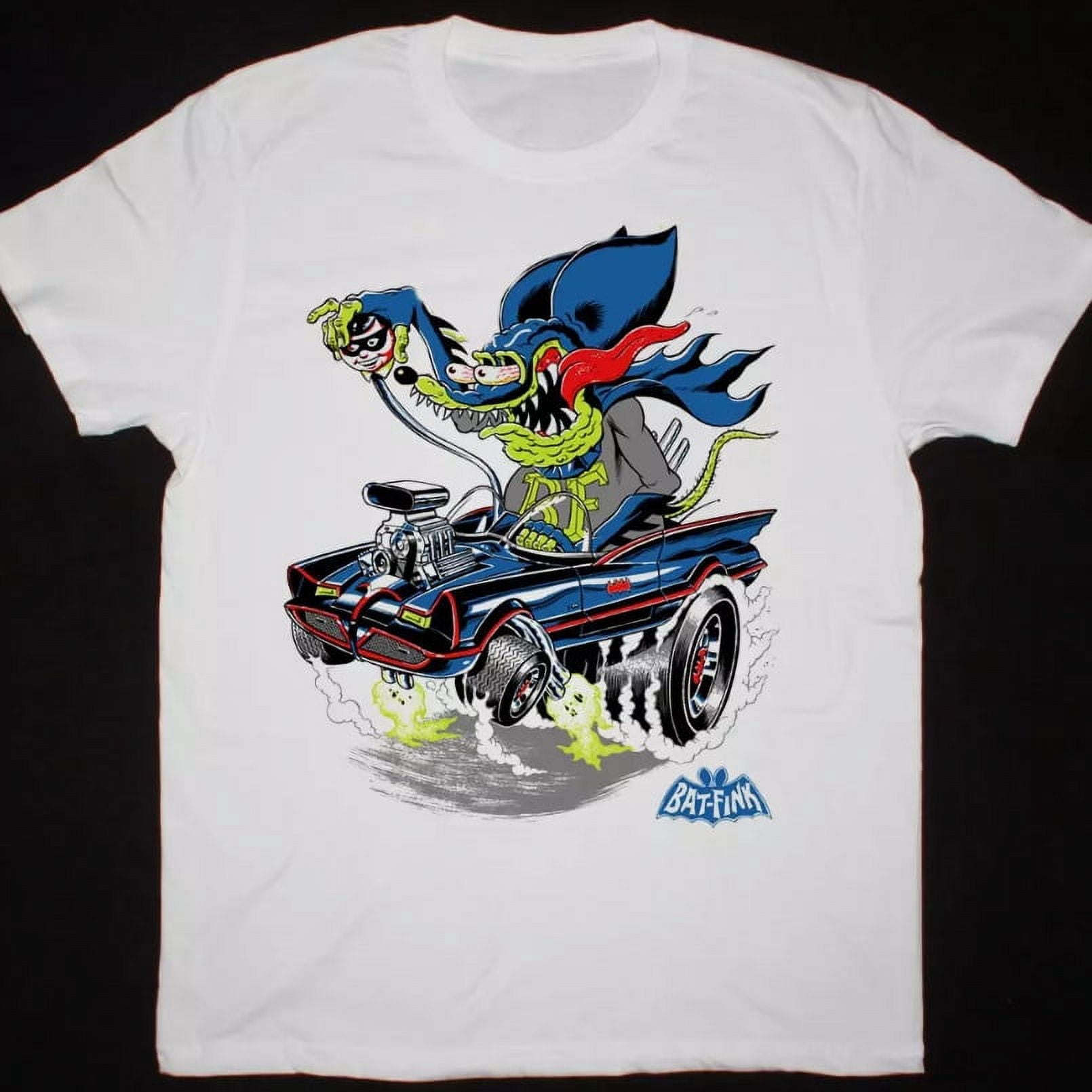 Rat and Fink Ed Big Daddy Roth Bat-Fink TShirt Unisex White - Walmart.com