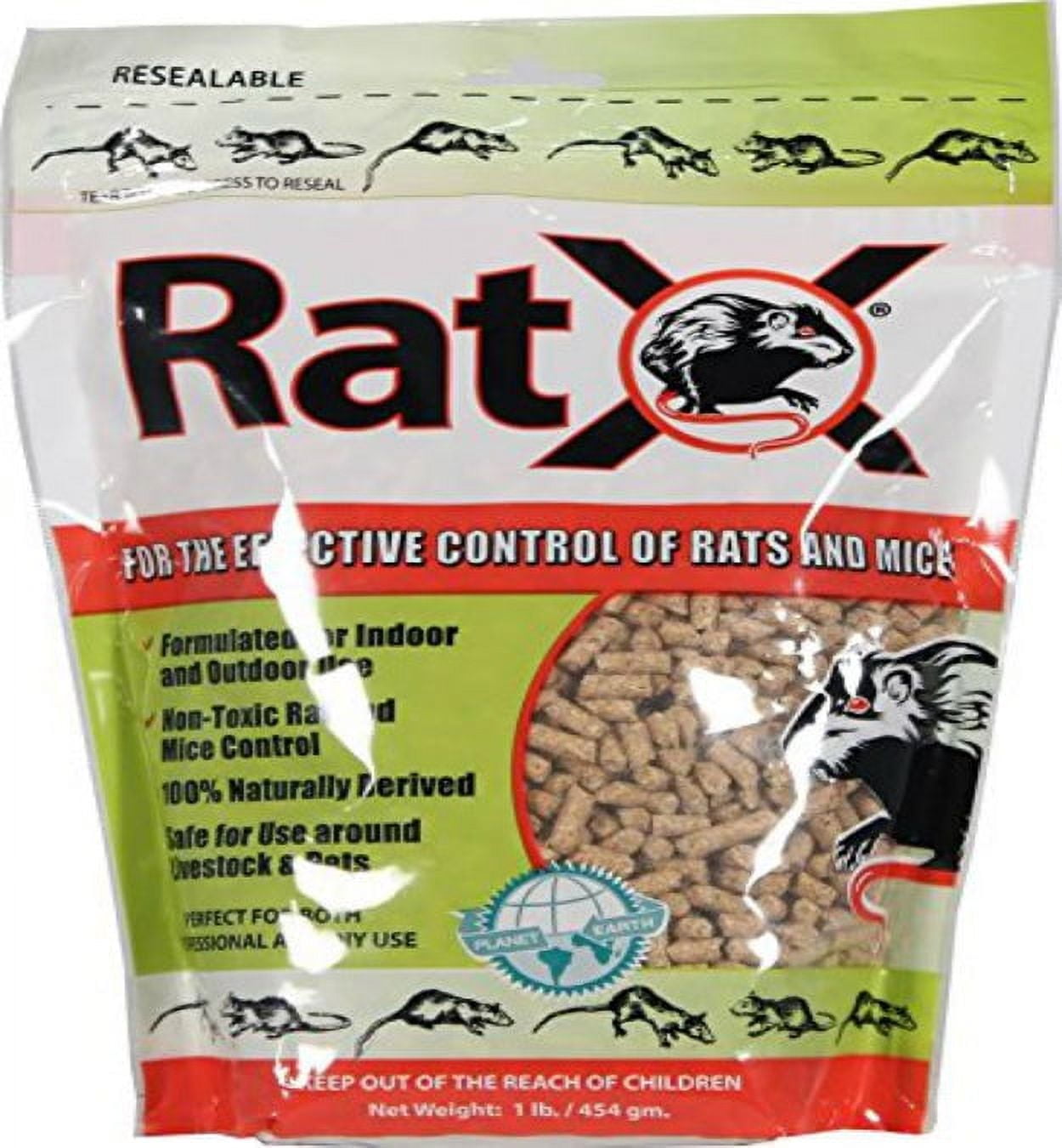 RatX RX-01 Non-Toxic Rat & Mice Killer # 620101, Indoor/Outdoor Use, 1 ...