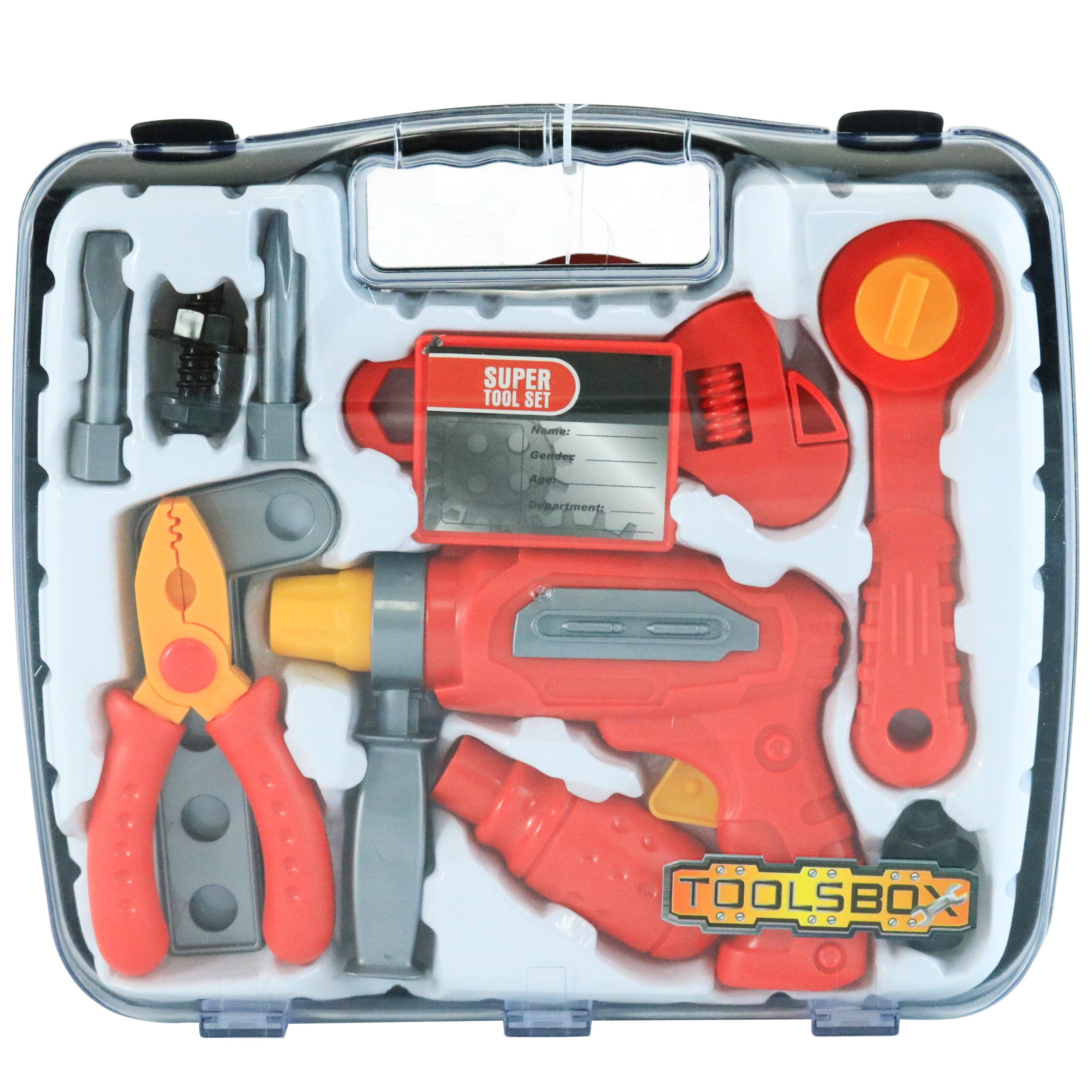 Ratailery 14 Piece Super Tool Set With Realistic Cordless Drill And ...