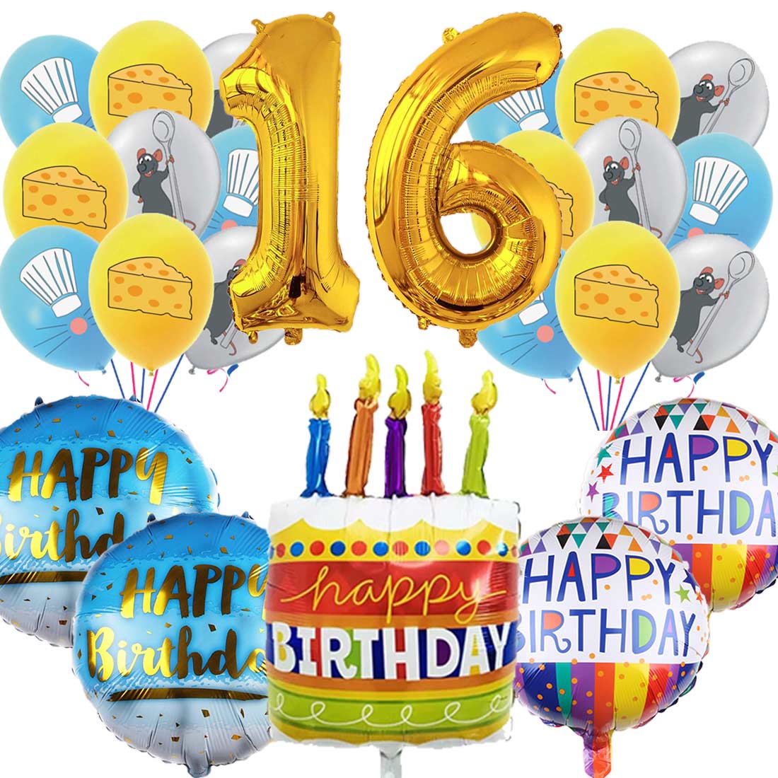 Ratatouille Balloons Party Supplies 16th Big Number Decorations Decor ...