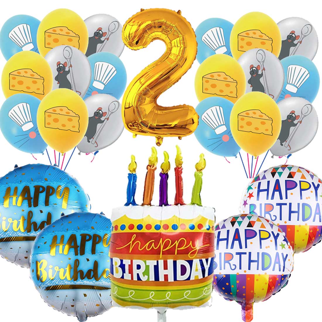 Ratatouille Balloons Party Supplies 2nd Big Number Decorations Decor ...