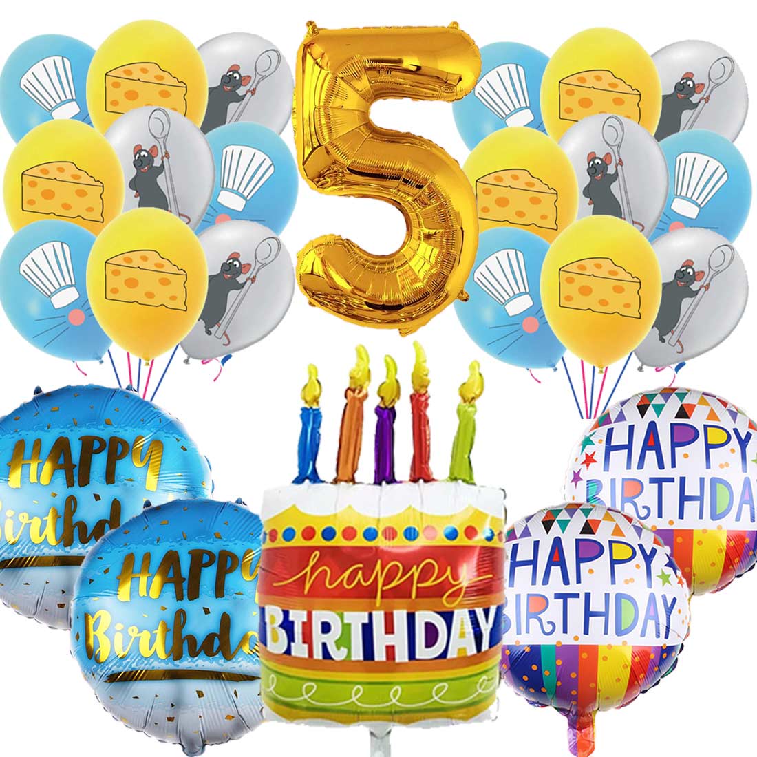 Ratatouille Balloons Party Supplies 5th Big Number Decorations Decor ...