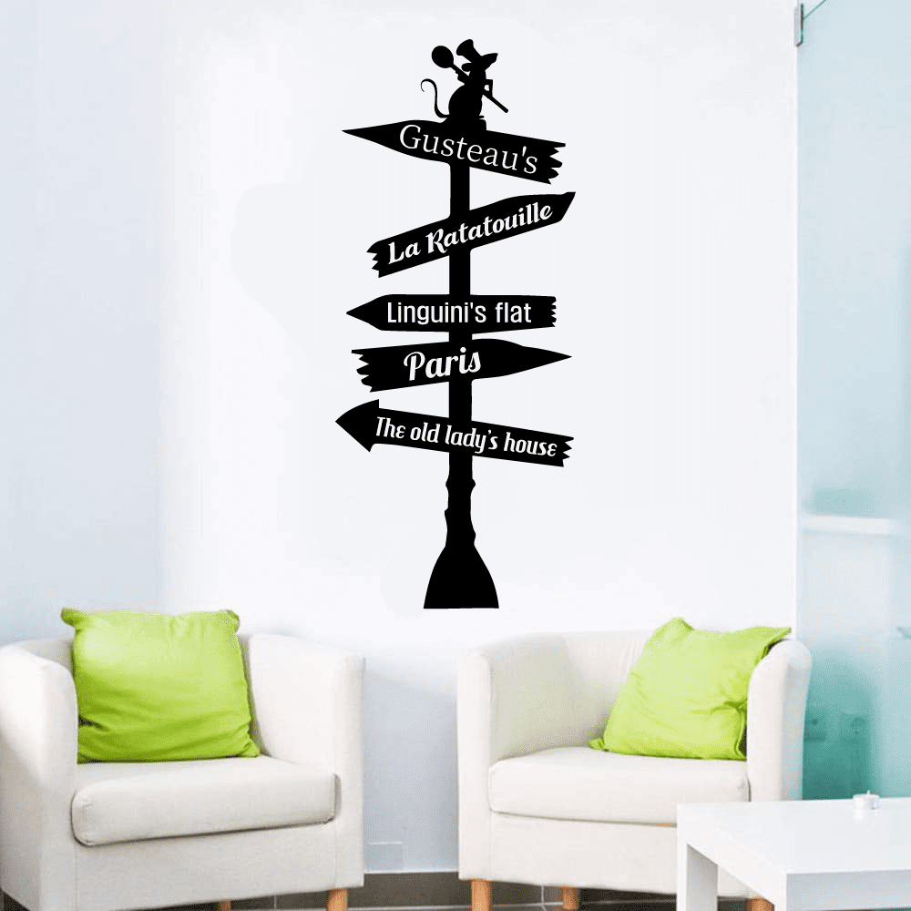 Ratatouille Disney Remy Pathway Sign Signage Cartoon Wall Sticker Art ...