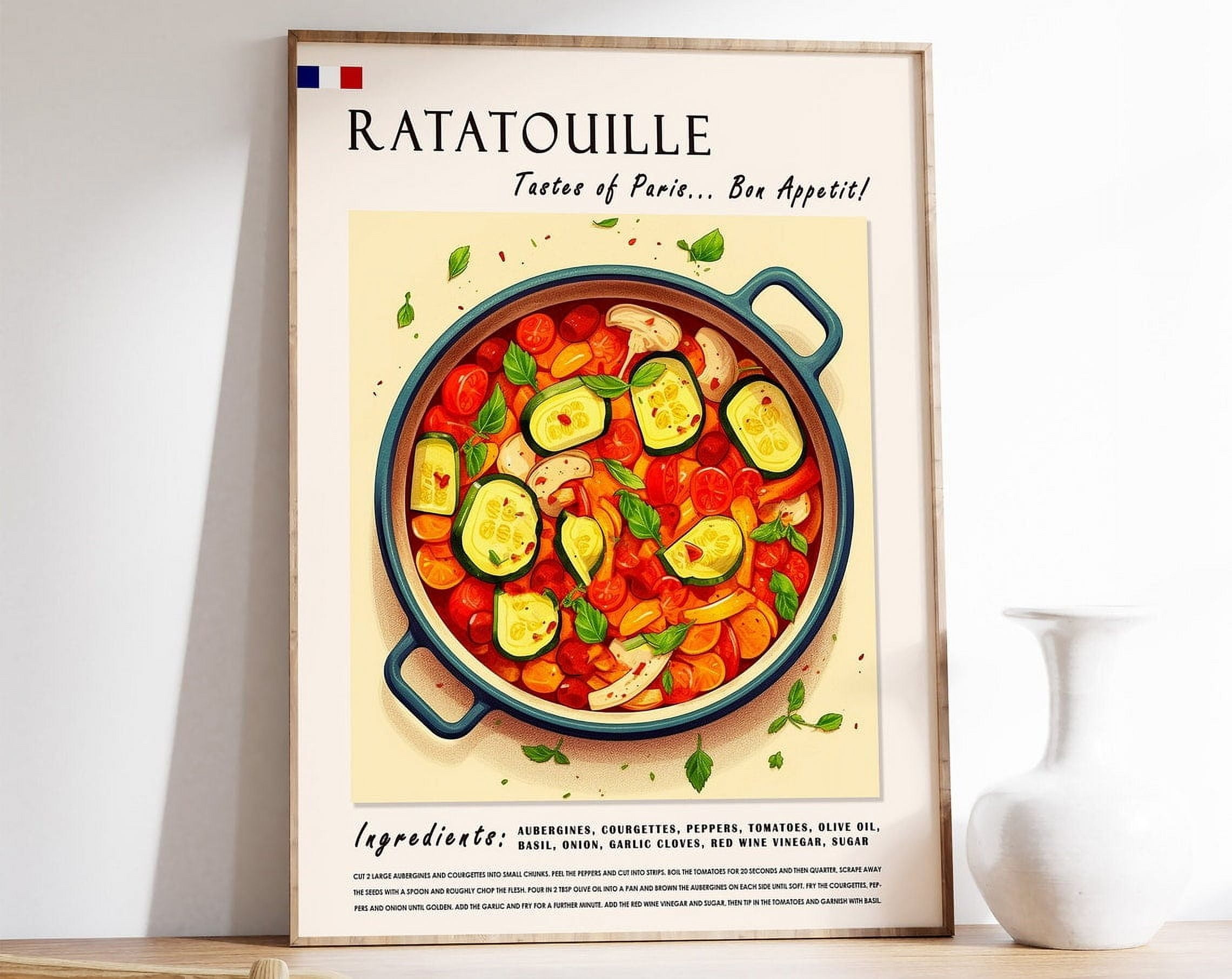 Ratatouille French Food Poster, French Food Print, Kitchen Decor, Paris ...