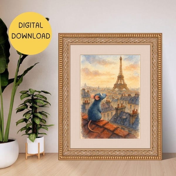 Ratatouille Movie Wall Art Elegant Paris Poster UNFRAMED PAPER POSTER ...