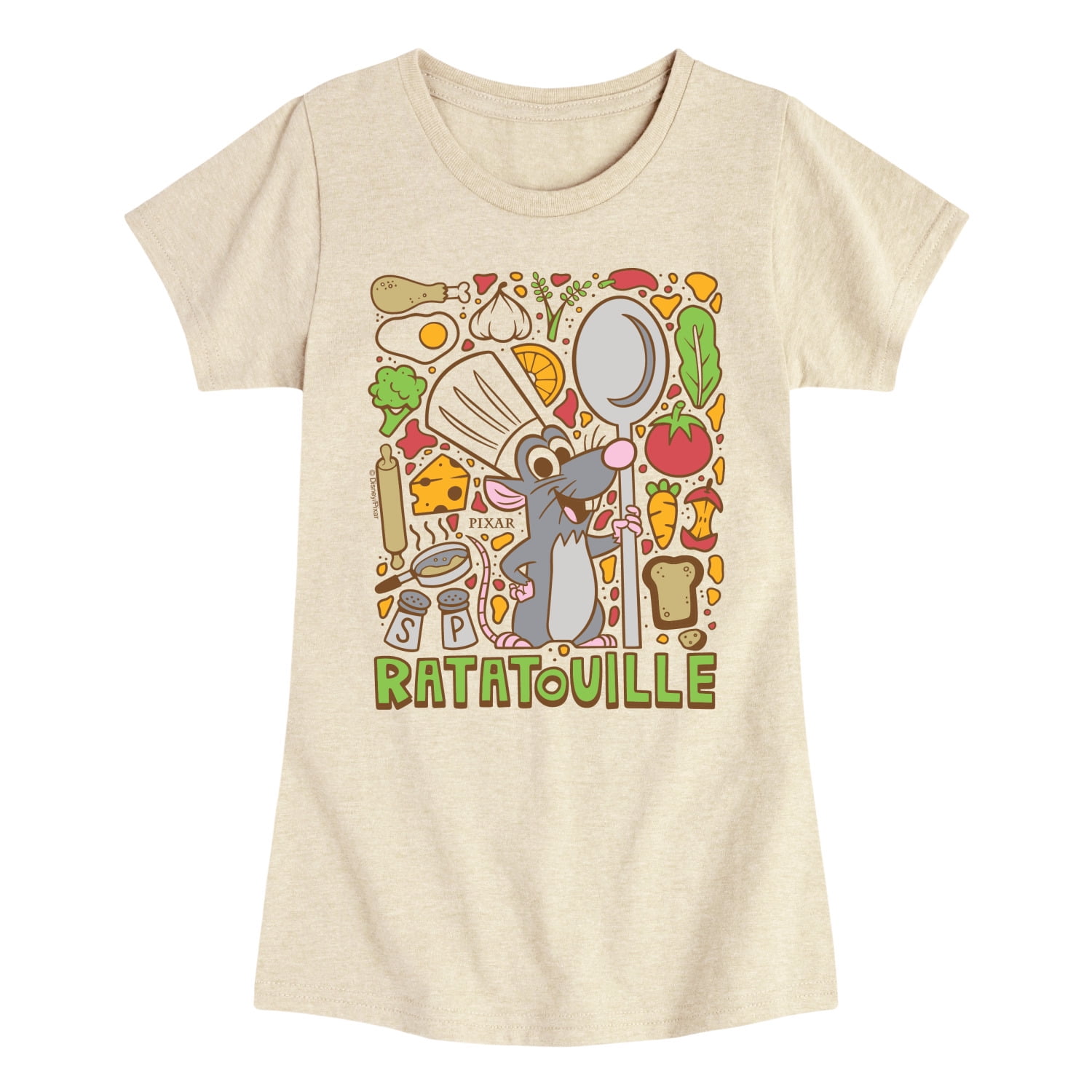 Ratatouille - Remy Doodles - Youth Girls Fitted Short Sleeve T-Shirt ...