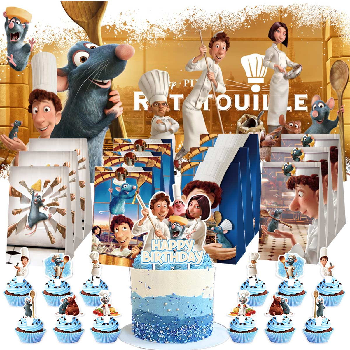 Ratatouille Treat Bags Candy Decorations Party Favor Supplies Birthday ...