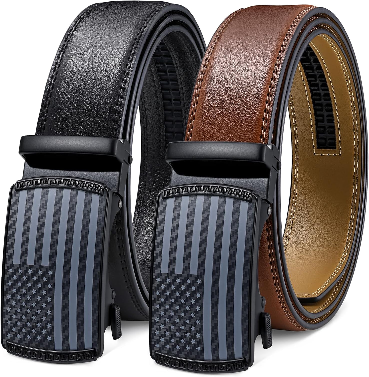 Ratchet Belts for Men 2 , Mens Belts Leather for Dress with Adjustable ...