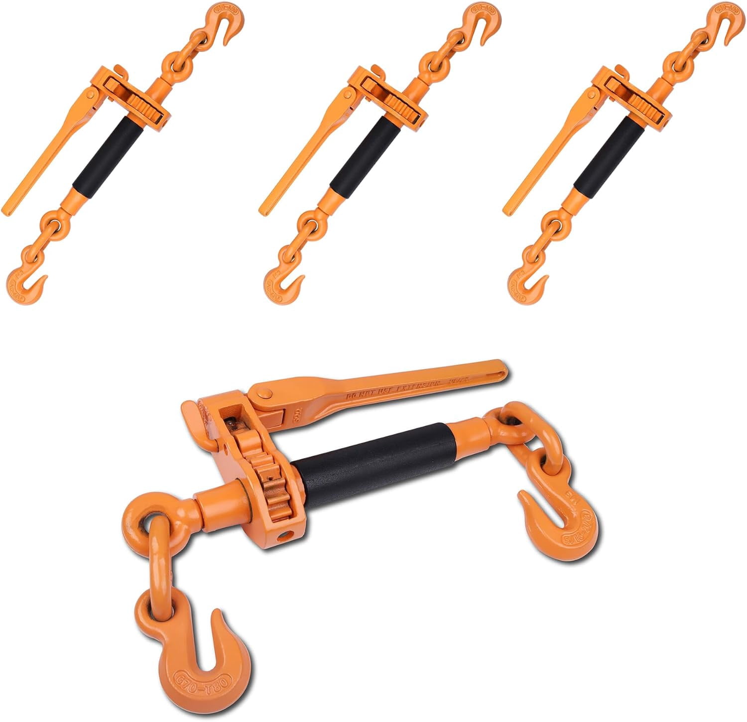 Ratchet Binder Plus Ratchet Chain Binder - 4 Pack Folding Handle Load ...
