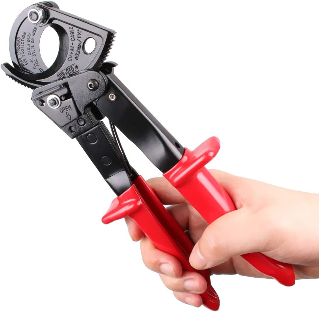 Ratchet Cable Cutter, Heavy Duty Wire Cutter for Aluminum Copper Cable ...
