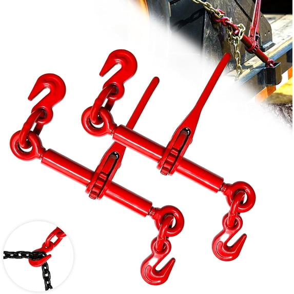 Ratchet Chain Binders 1/4''- 5/16'', Load Binder with G70 Grab Hooks ...