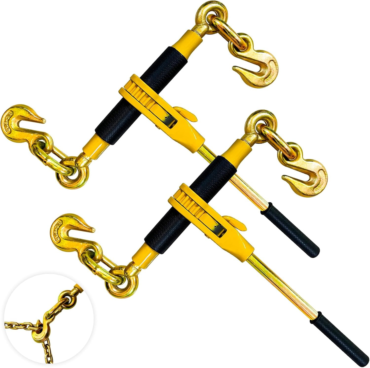 Ratchet Chain Binders 3/8" - 1/2" (2 ) | Adjustable Load Binder with 2 ...