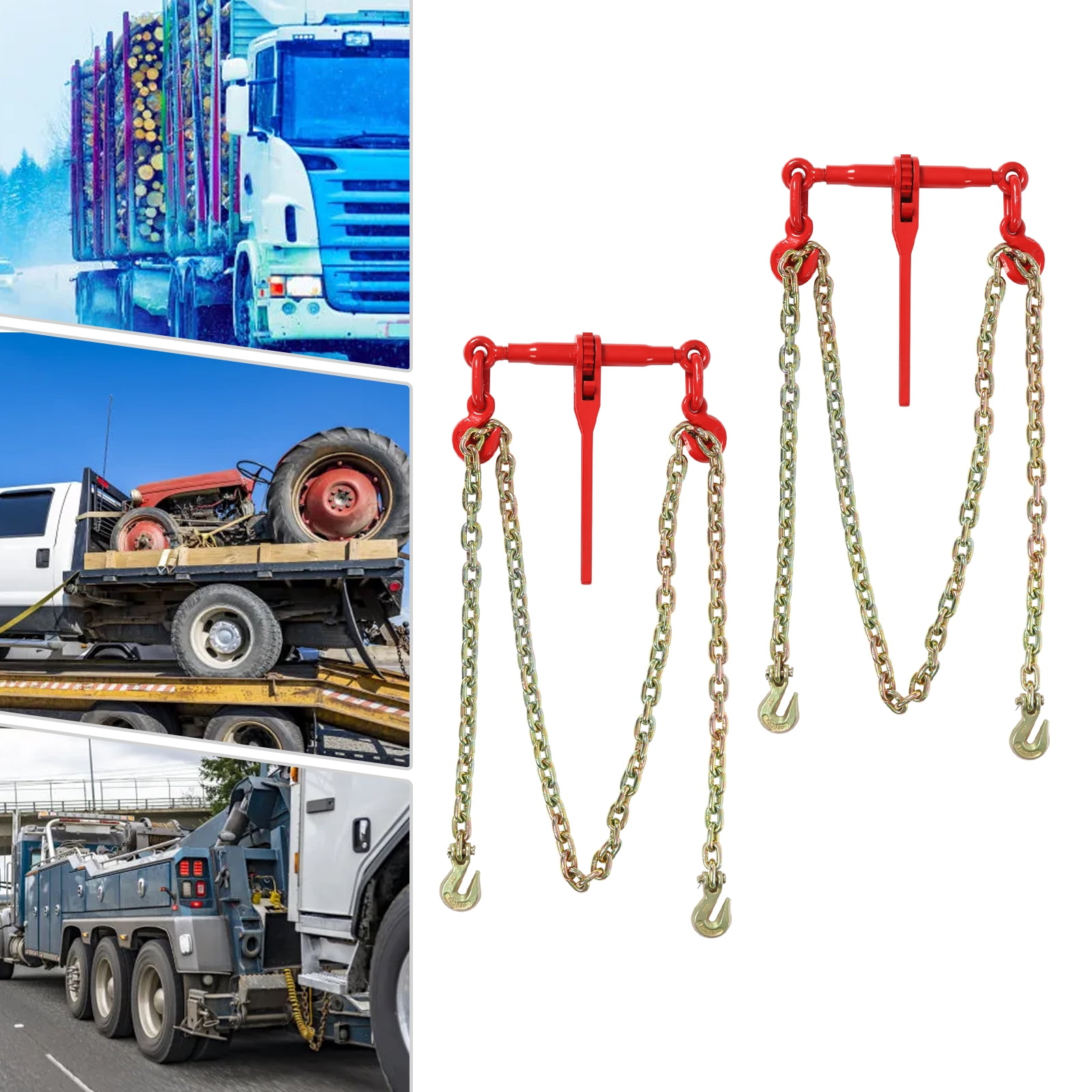 Ratchet Chain and Load Binder Kit with 6000lbs Tension, 6600lbs Working ...