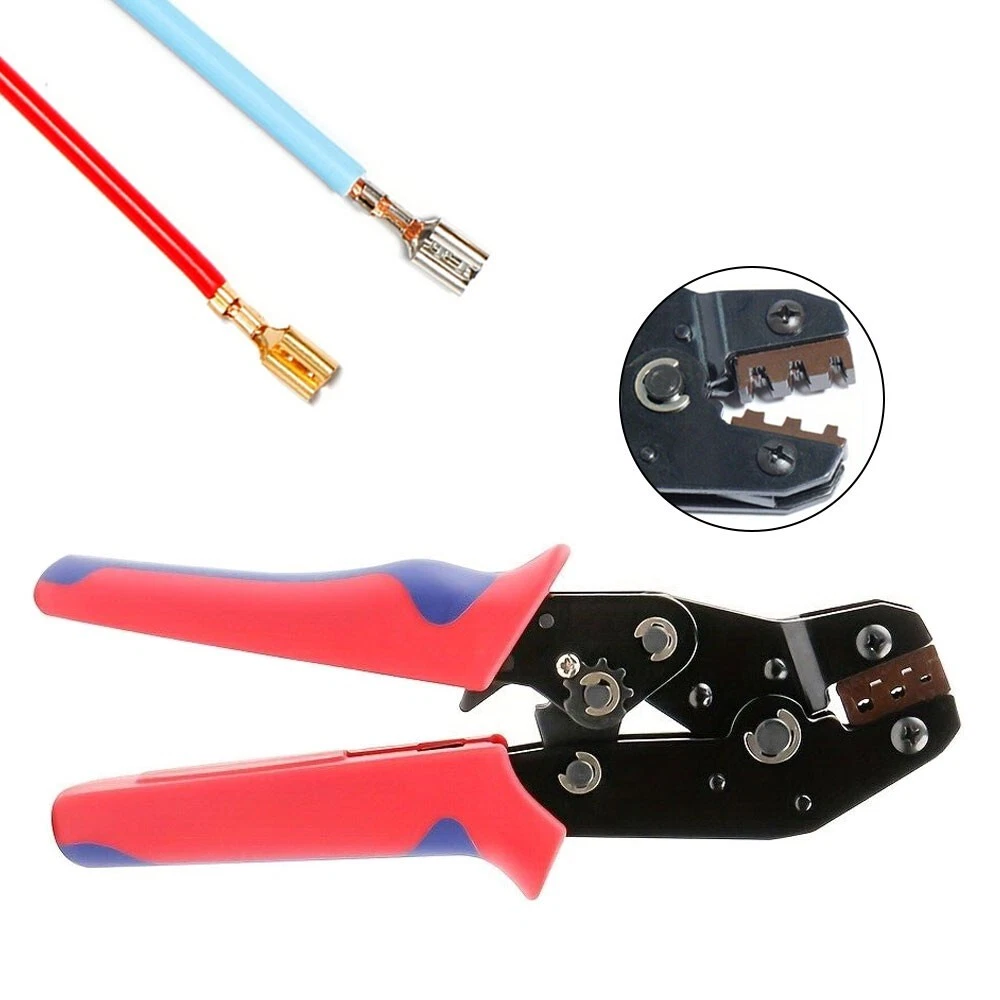 Ratchet Crimper Plier Cable Wire Crimping Tool Kit Awg22-16 Terminals ...