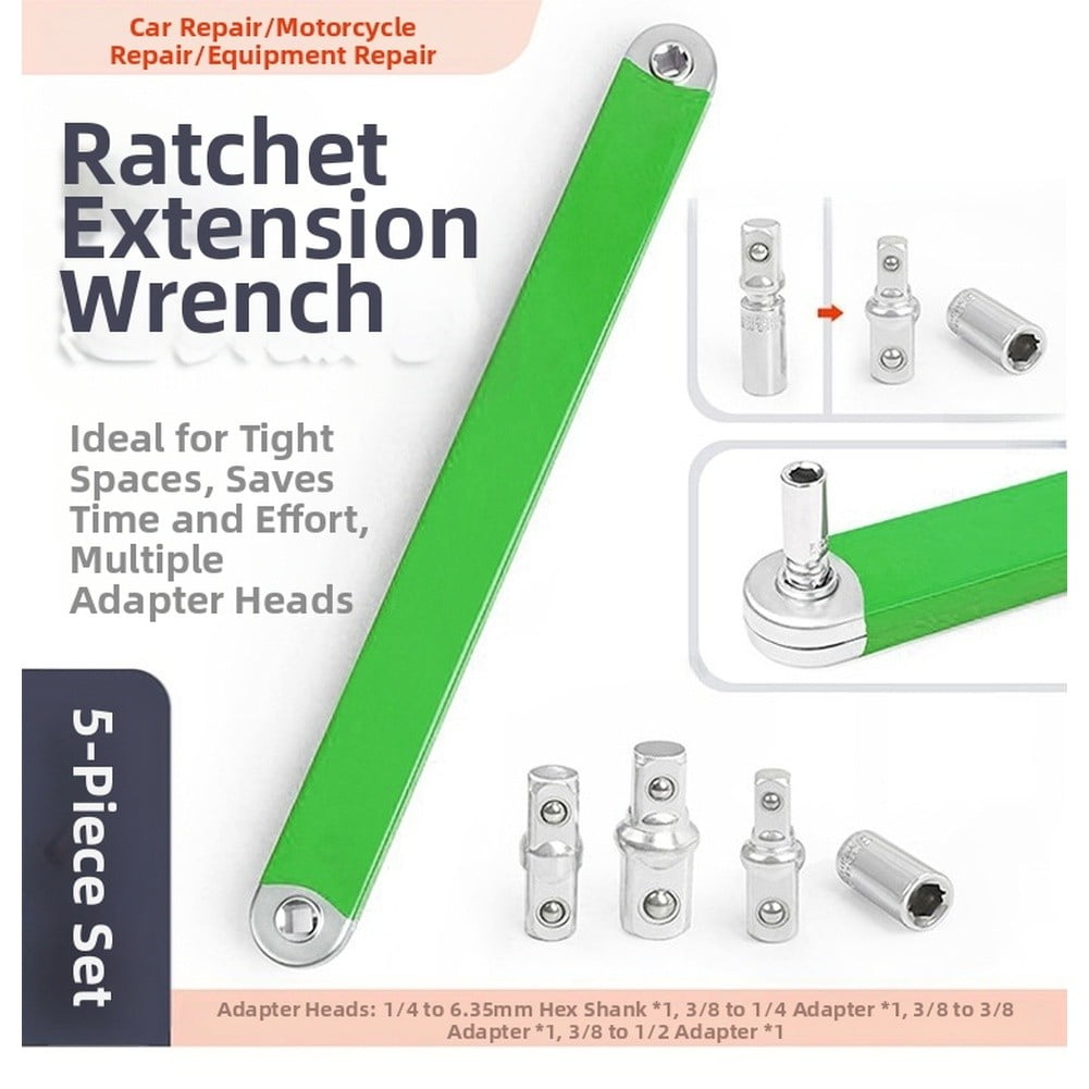 Ratchet Extension Wrench Set With Multiple Adapters For Tight Space Car ...