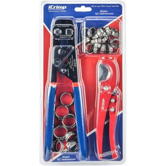Ratchet PEX Cinch Tool with Removal Function Plumbing Tool Kit 3/8 to 1 ...
