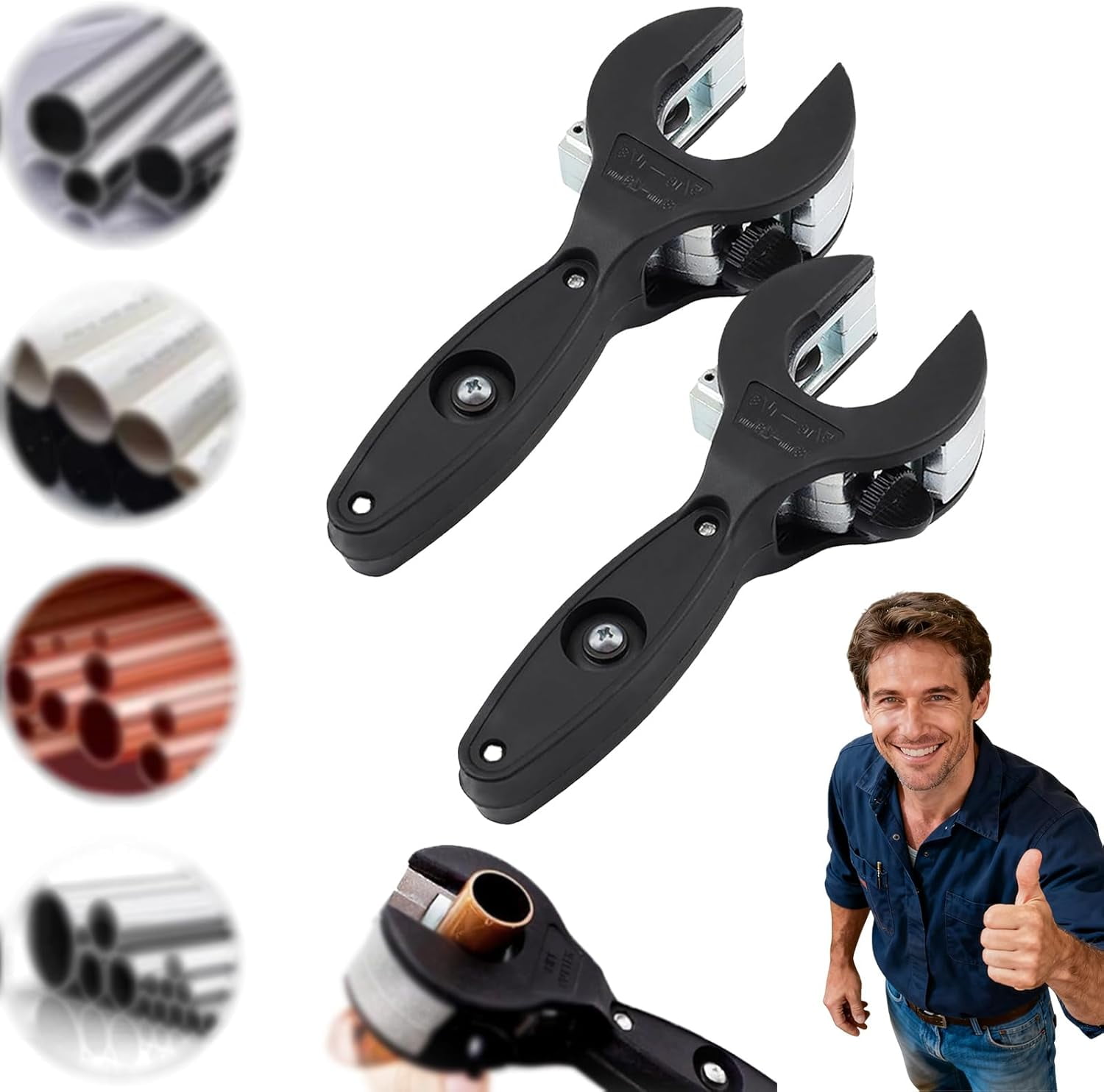 Ratchet Pipe Cutter Tool, 2 In 1 Adjustable 1/4" to 7/8" Close Quarters ...