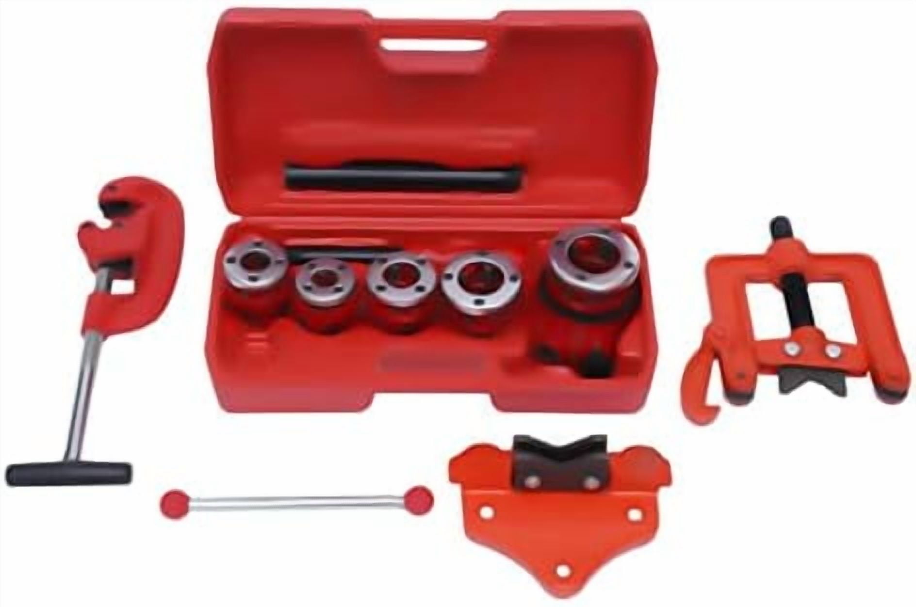 Ratchet Pipe Threader Kit Portable Cast Iron Pipe Threading Tool Set w ...