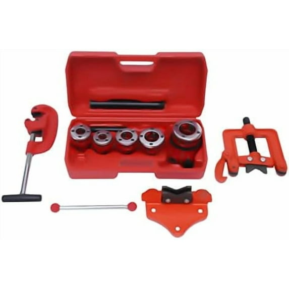 Ratchet Pipe Threader Kit Portable Cast Iron Pipe Threading Tool Set w ...