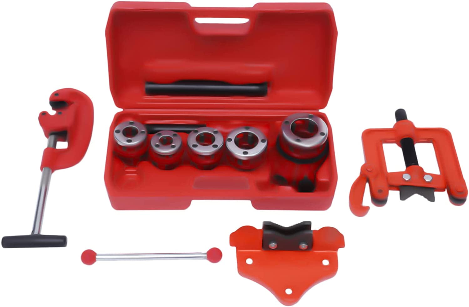 Ratchet Pipe Threader Kit Portable Cast Iron Pipe Threading Tool Set w ...