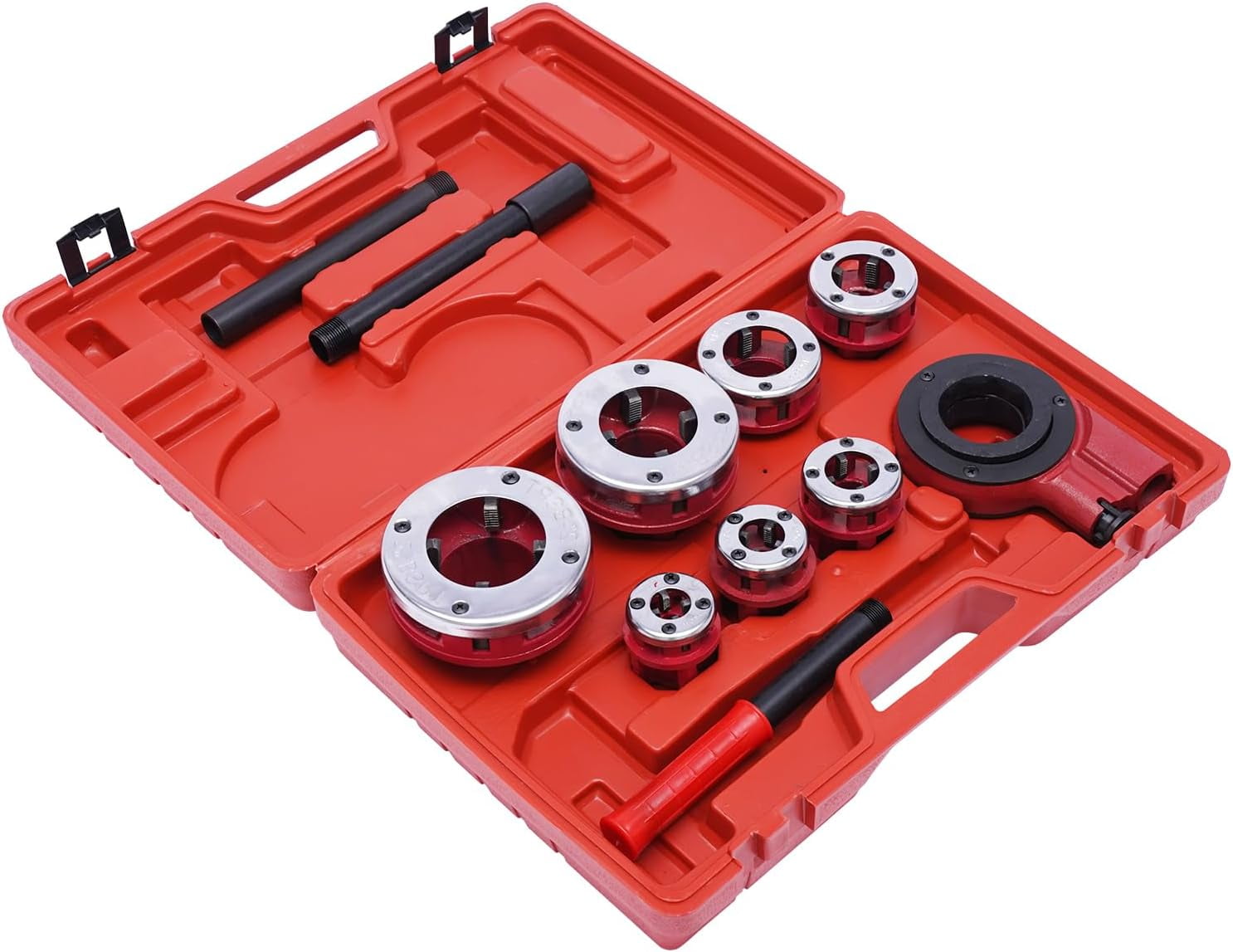 Ratchet Pipe Threader Kit Ratcheting Pipe Threading Tool Set w/ 7 Dies ...