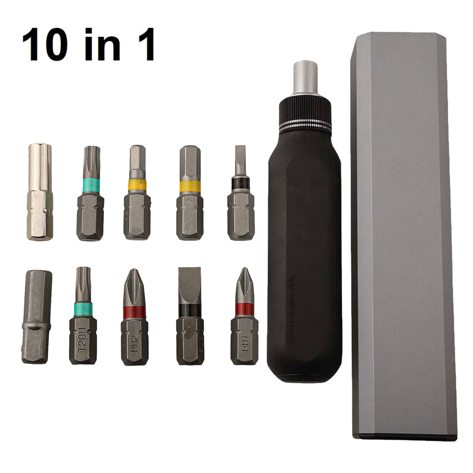 Ratchet Screwdriver Set Press Type Magnetic Bits Suction Storage High ...