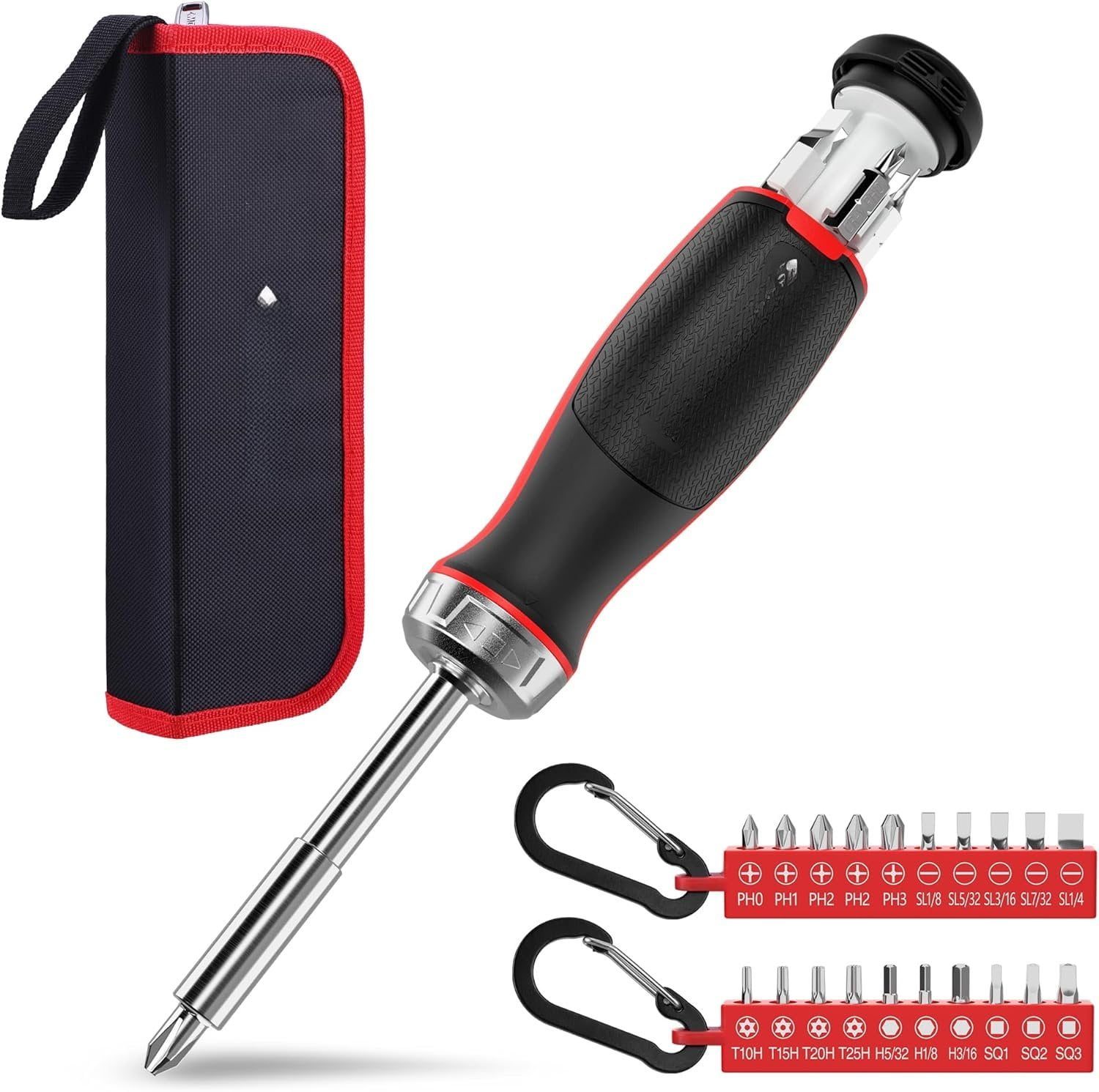 Ratchet Set, 27-IN-1 Multi Bit Ratcheting with Durable Zipper Storage ...