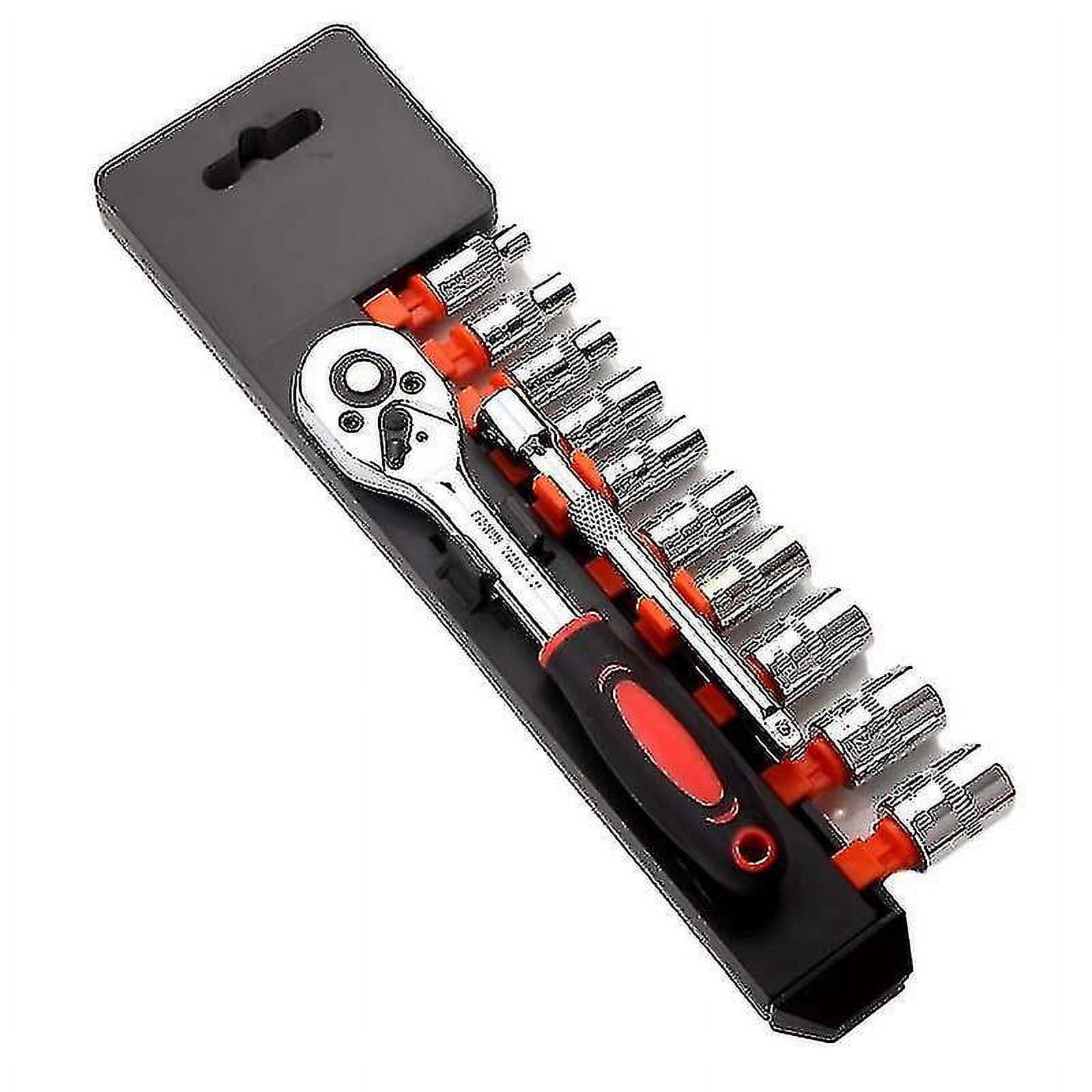 Ratchet Socket Wrench Set, Mechanic Tool Kit and Sockets Set with Quick ...