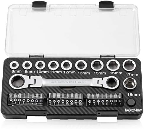 Ratchet Socket Wrench Set Metric 36 Pcs Heavy Duty 180 Degree Rotating ...