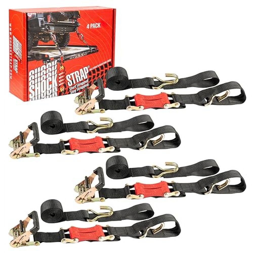 Ratchet Strap, 18’ x 2” Shock Absorbing Heavy Duty Tie downs for Cargo ...