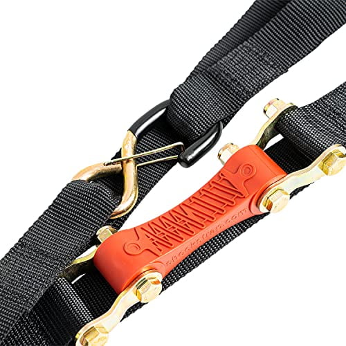 Ratchet Strap, 7’ x 1.5" Shock Absorbing Heavy Duty Tie Downs for Cargo ...