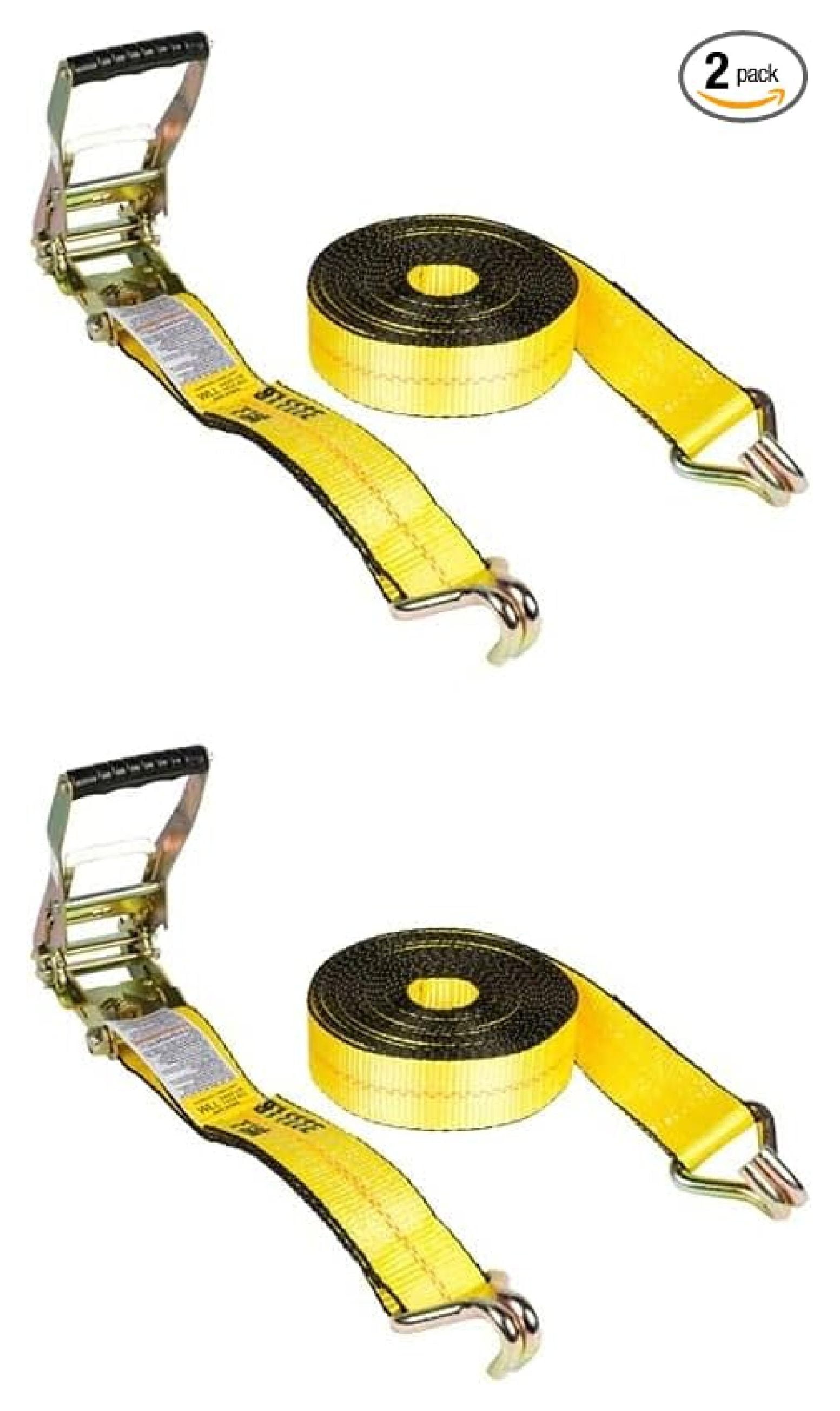 Ratchet Straps 2 Inch x 50 ft (2 Pack) - Heavy Duty Tie Down Straps ...