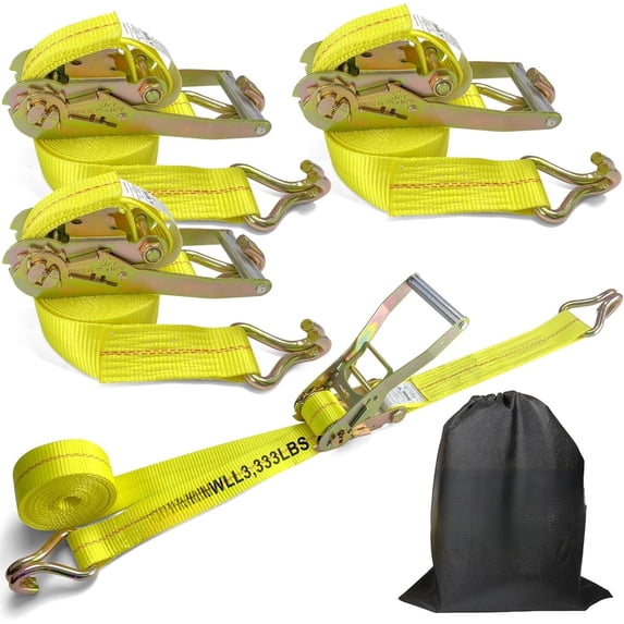 Ratchet Straps (4 ), 2" x 15' Ratchet Strap 10,000 Lbs Break Strength ...