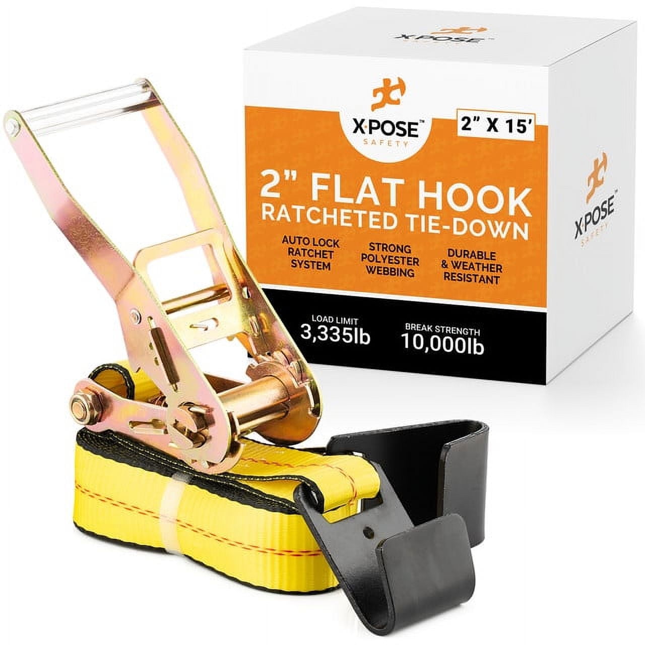 Ratchet Straps Heavy Duty - 2 Inch x 15 Foot Tie Down Straps Ratchet ...