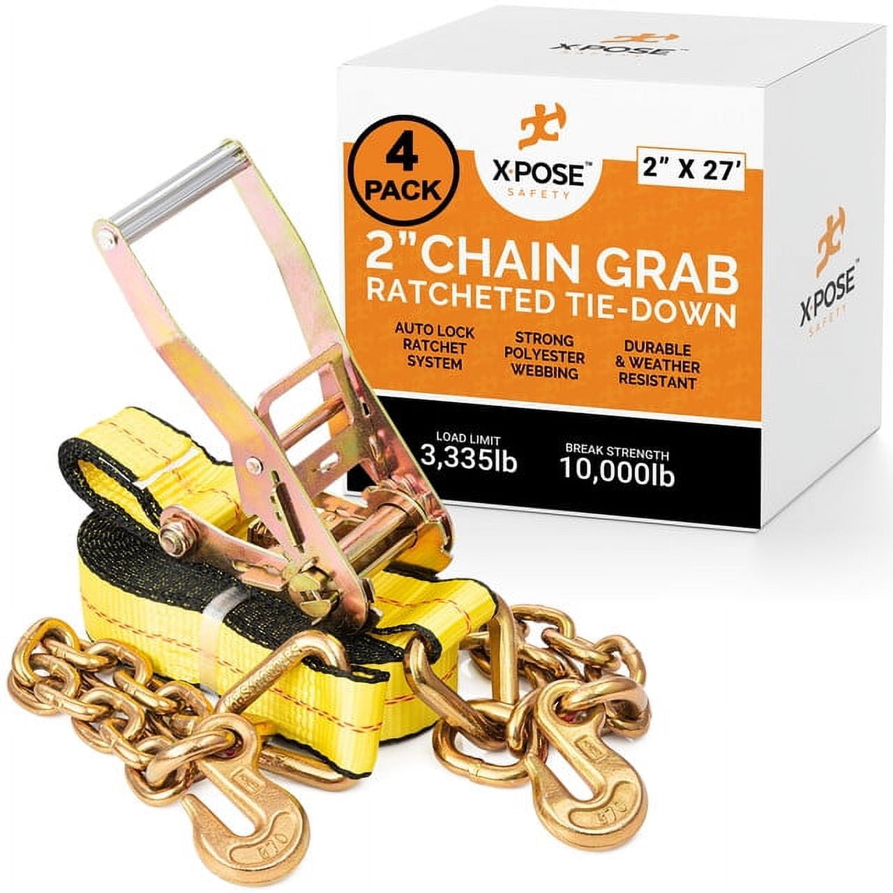 Ratchet Straps Heavy Duty - 2 Inch x 27 Foot Tie Down Straps Ratchet ...