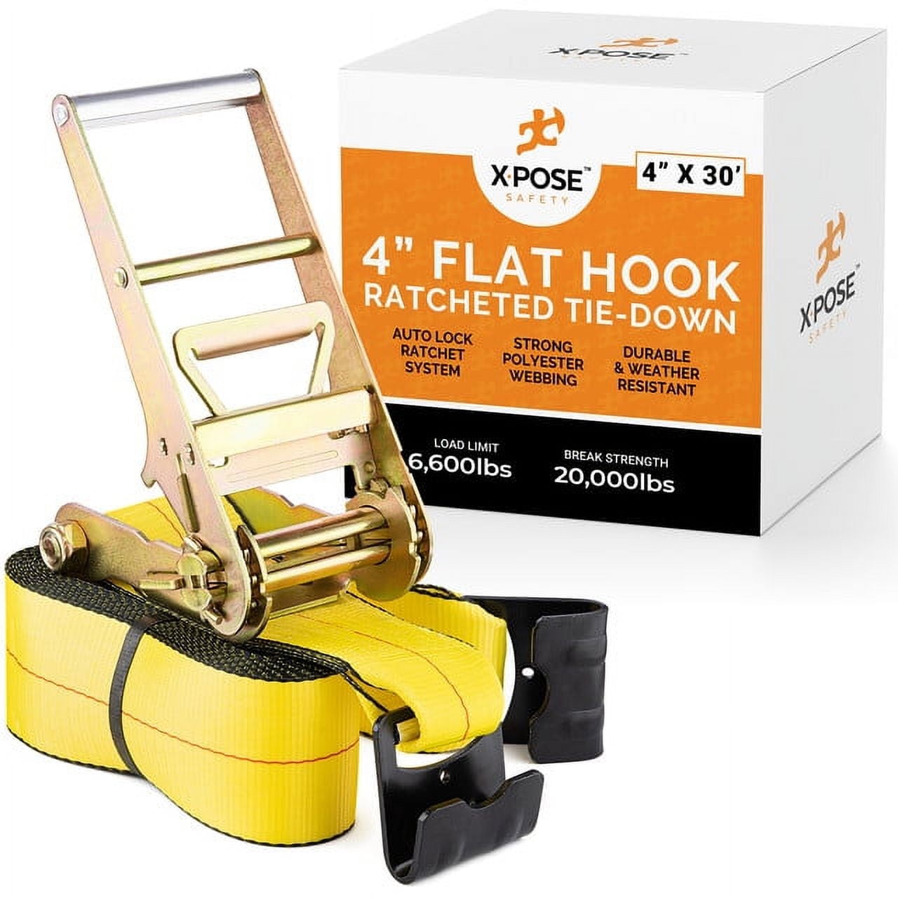 Ratchet Straps Heavy Duty - 4 Inch x 30 Foot Tie Down Straps Ratchet ...