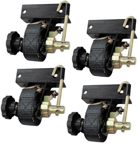 Ratchet Straps for Ladder Rack - 1.4" Black Square Tube Mount with ...