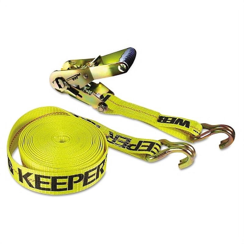 Ratchet Tie-Down Strap, Heavy-Duty, Steel Double J-Hooks, 2 in W x 27 ...
