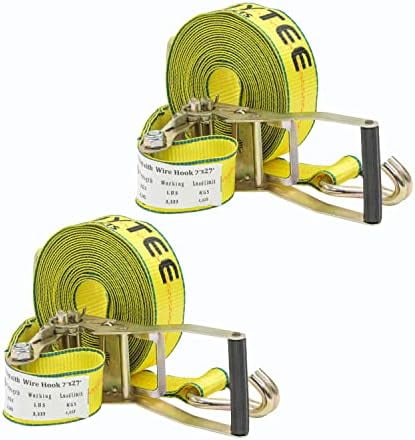 Ratchet Tie-Down Straps with Wire Hook, 2" x 27' Ratchet Strap | 10,000 ...